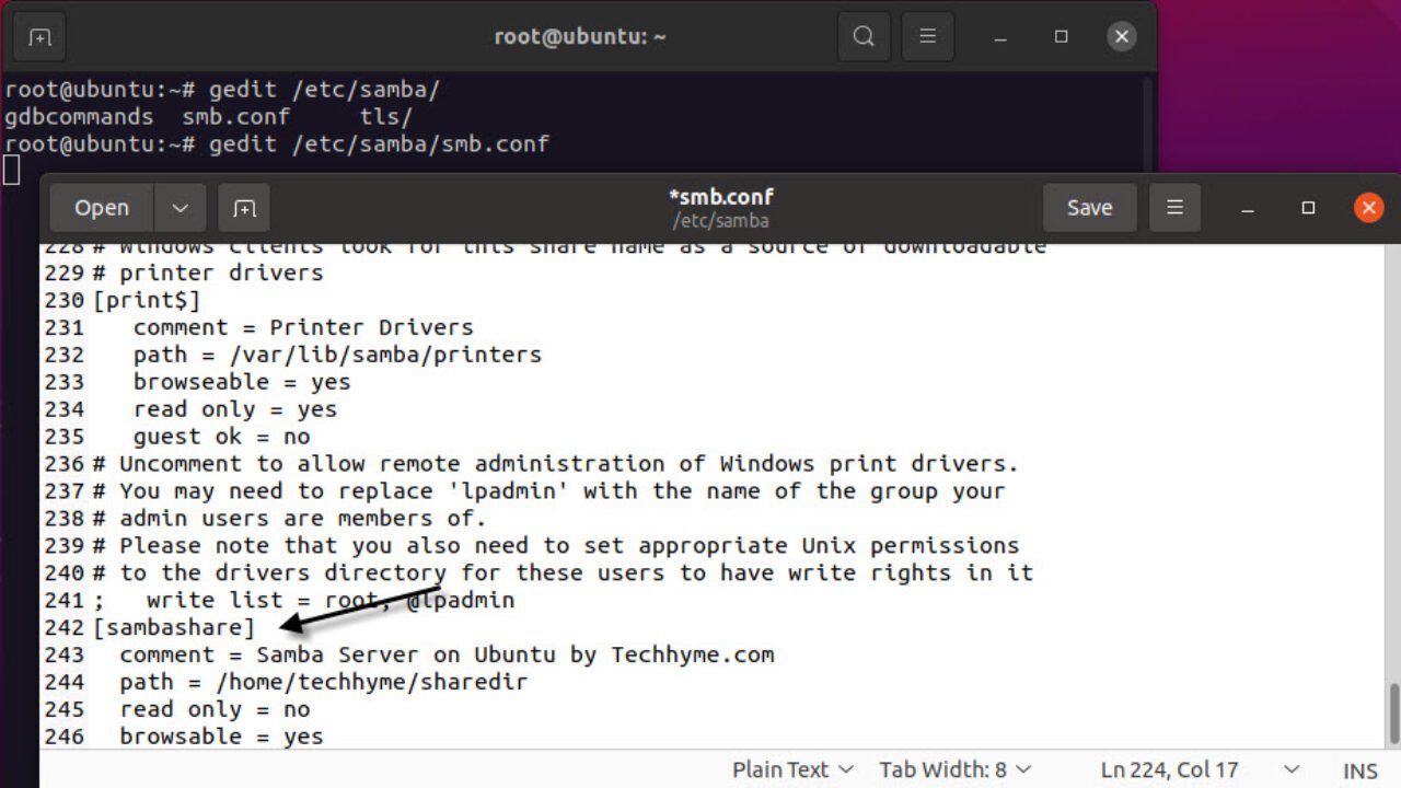 How To Install And Configure Samba Server In Ubuntu Tech Hyme