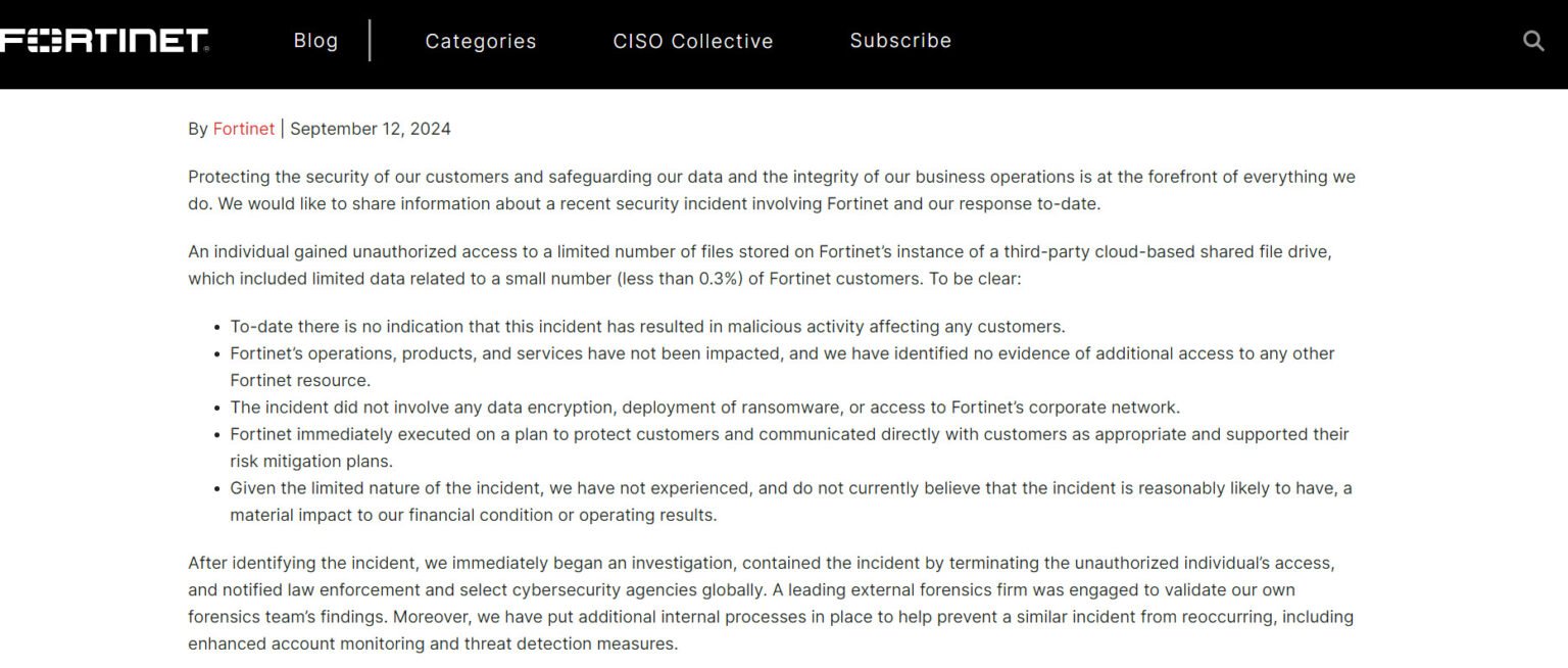 Fortinet Confirms Data Breach After Hackers Leak 440 GB of Data - Tech Hyme